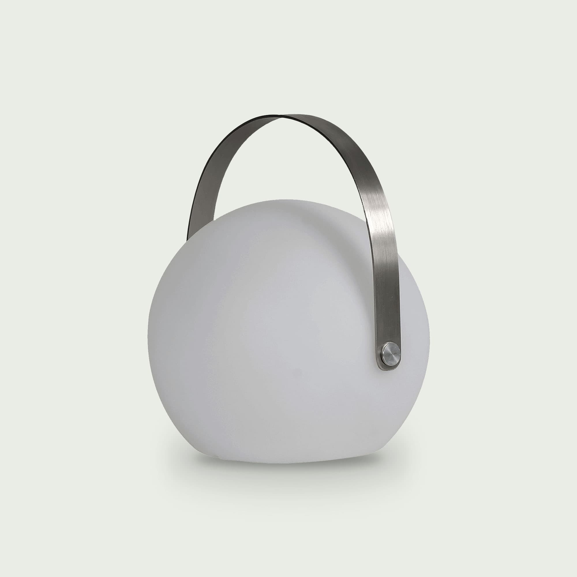 White rechargeable round outdoor lamp – Forest Grill